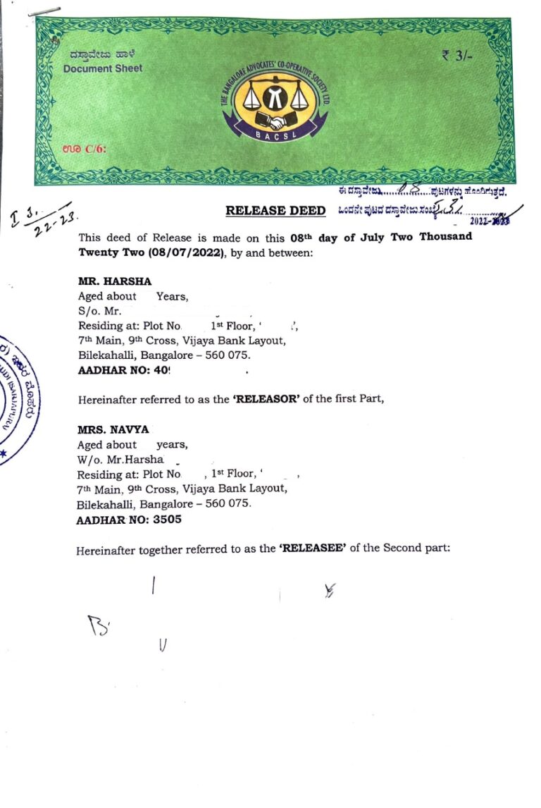 Release Deed - PGN Property